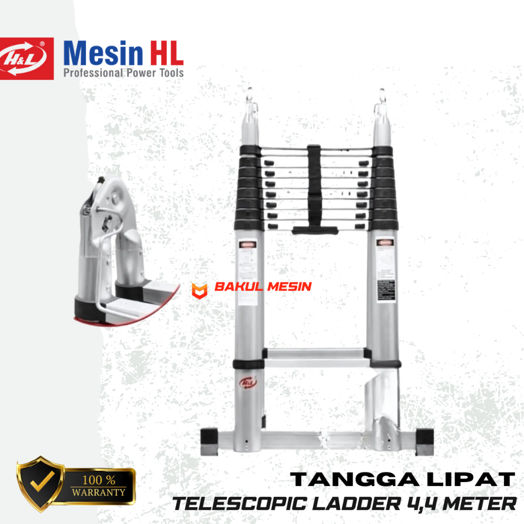 Jual H&L Tangga lipat Teleskopik Double Telescopic Ladder 4,4M | Shopee ...