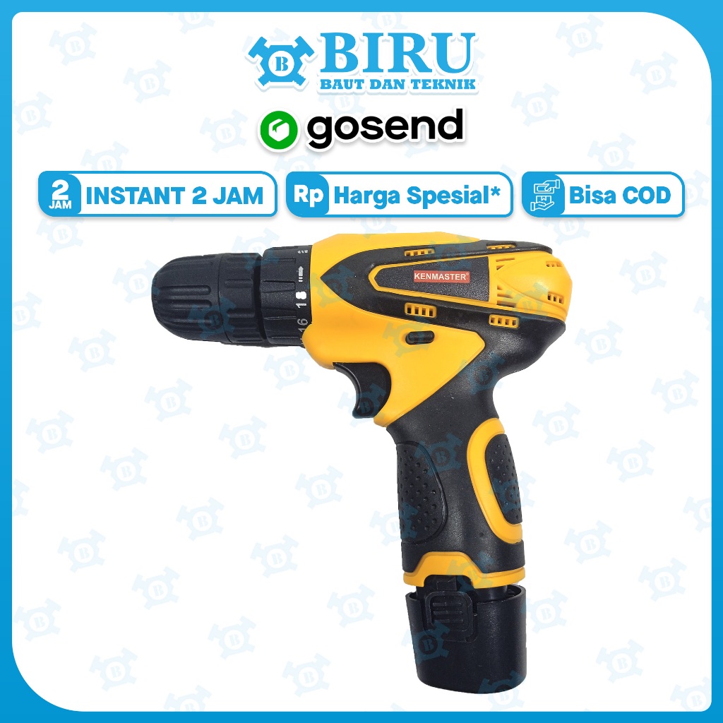 Jual KENMASTER Mesin Bor Cordless Drill Mesin Bor Baterai KM0612 12 ...