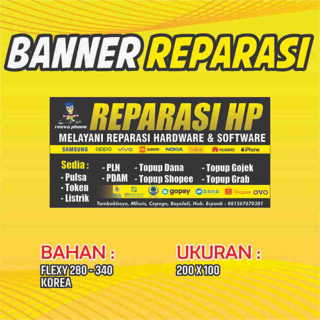 Jual Spanduk Banner Reparasi/ Banner Reparasi Hp/ Free Desain Custom ...
