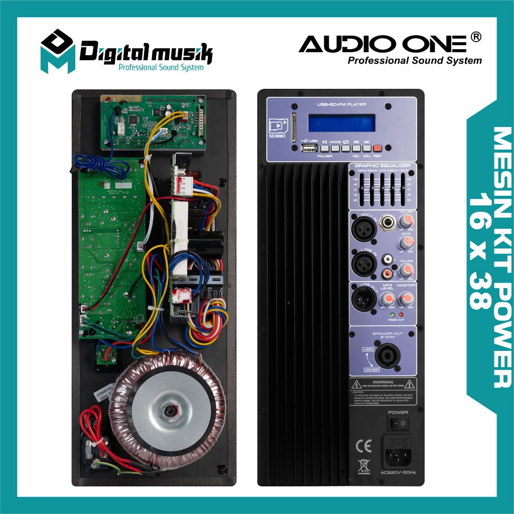 Jual AUDIO ONE Kit Speaker Aktif Mesin Kit Power Mesin UBM 1000 Watt ...