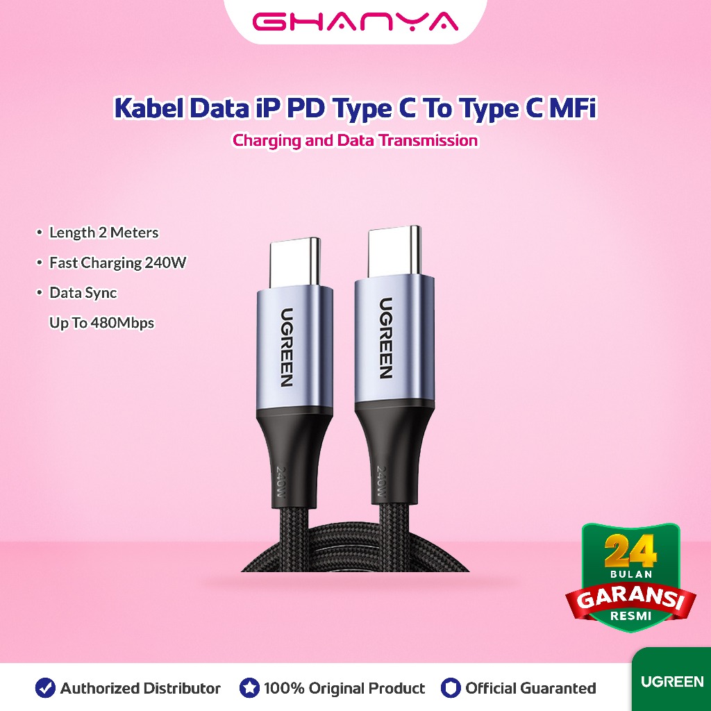 Jual UGREEN Kabel Data Type C to Type C Fast Charging 5A 240W 2 Meter ...