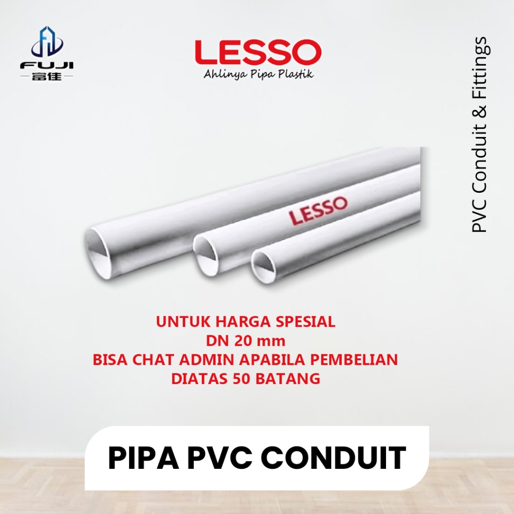 Jual Pipa PVC Conduit Lesso Pipa Listrik 3 meter | Shopee Indonesia
