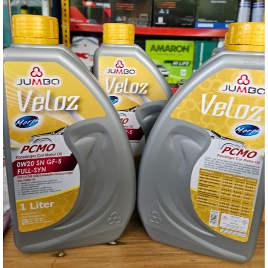 Jual Oli Mesin Jumbo Veloz Sae 0W-20 Api SN GF5 Full Syn 1L 1 Liter ...