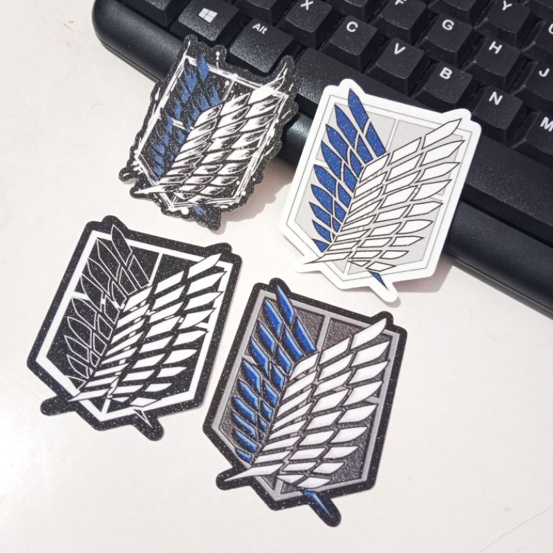 Jual [COD] Stiker Glitter AOT Logo Attack on Titan Anti Air | Shopee ...
