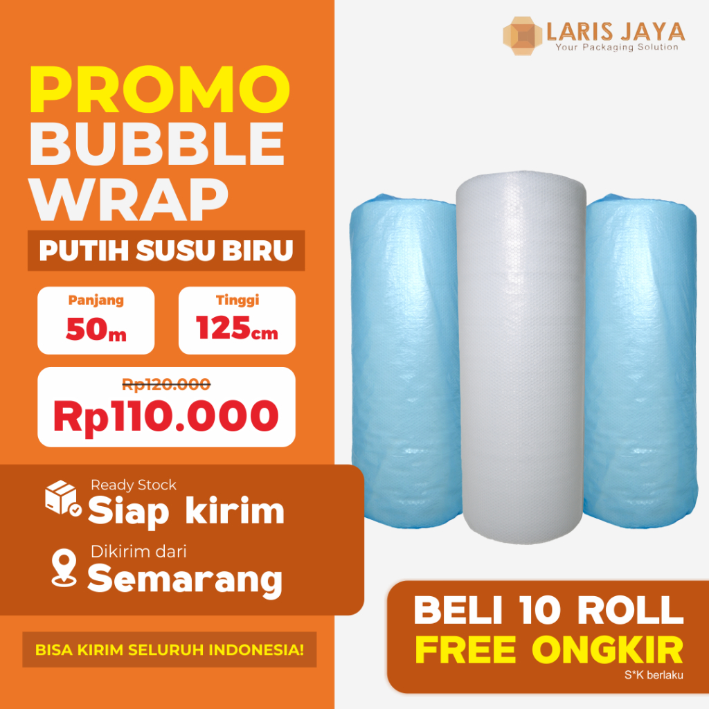 Jual Bubble Wrap Roll Putih Susu 125cm x 50m Semarang Tebal | Shopee ...