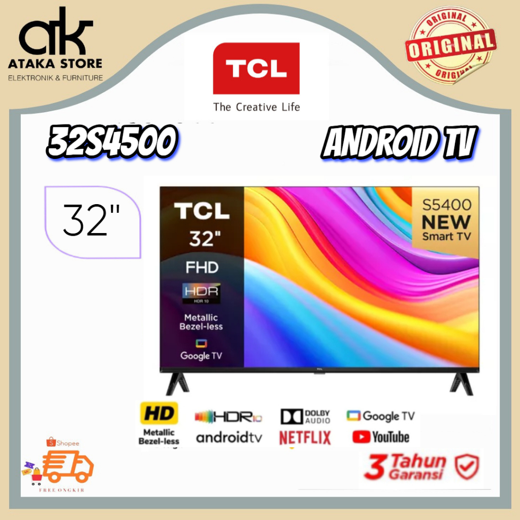Jual TV LED TCL ANDROID TV 32S4500A LED TV Android TCL 32 Inch Android ...