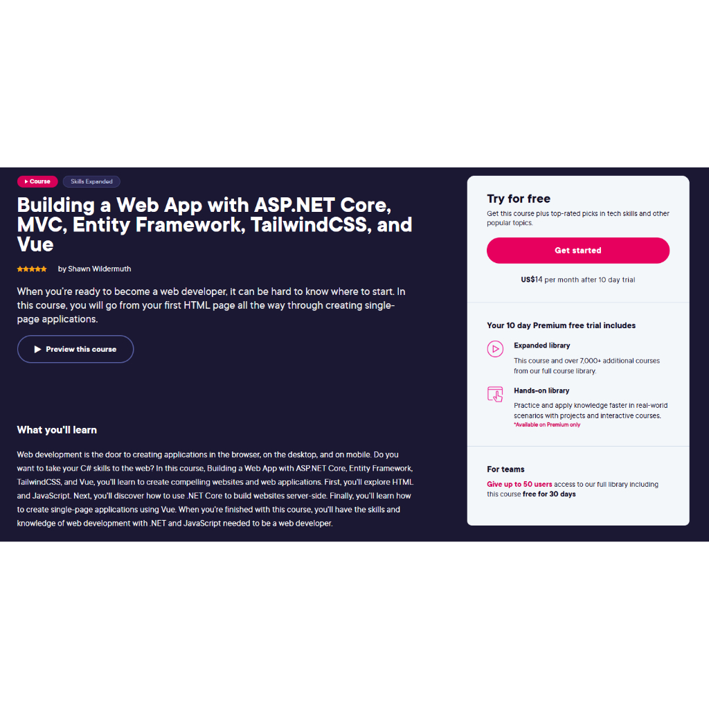 Jual Building A Web App With Aspnet Core Mvc Entity Framework Tailwindcss And Vue Shopee