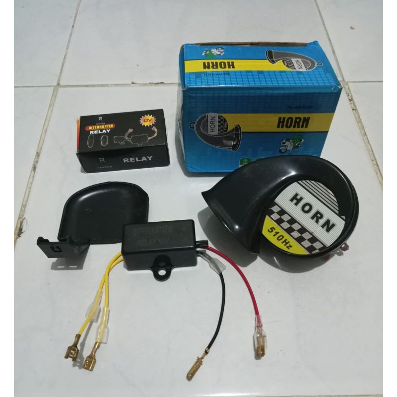 Jual PROMO PAKET KLAKSON KEONG SINGLE BEBEK DAN MATIC 12VOLT HORN ...