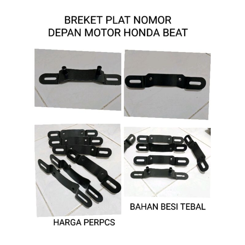 Jual promo breket plat nomor depan motor honda beat all seri bahan besi ...