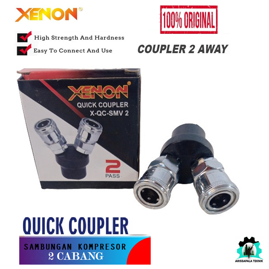 Jual XENON Quick Coupler Cabang 2 Way Sambungan Selang Mesin Kompresor ...
