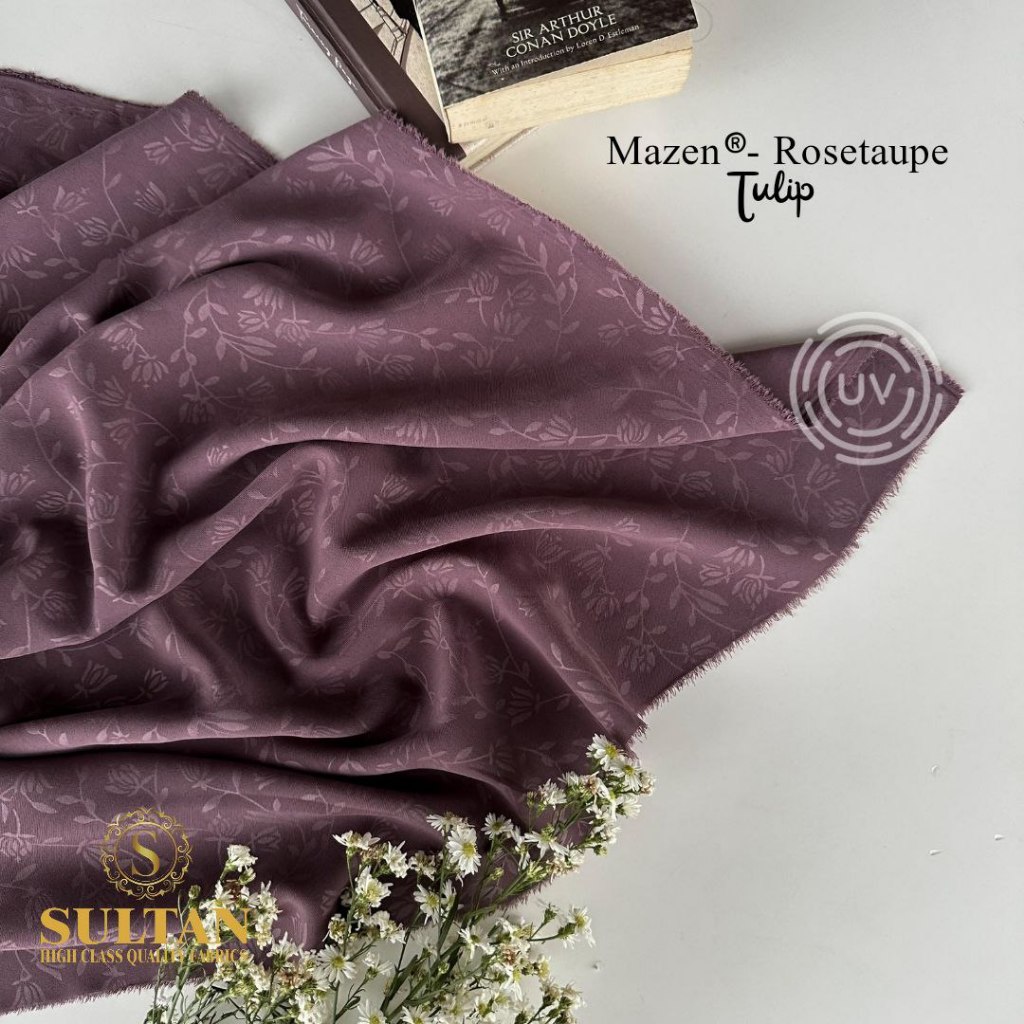Jual KAIN MAZEN ANTI UV SULTAN EMBOSS TULIP 50 cm | Shopee Indonesia