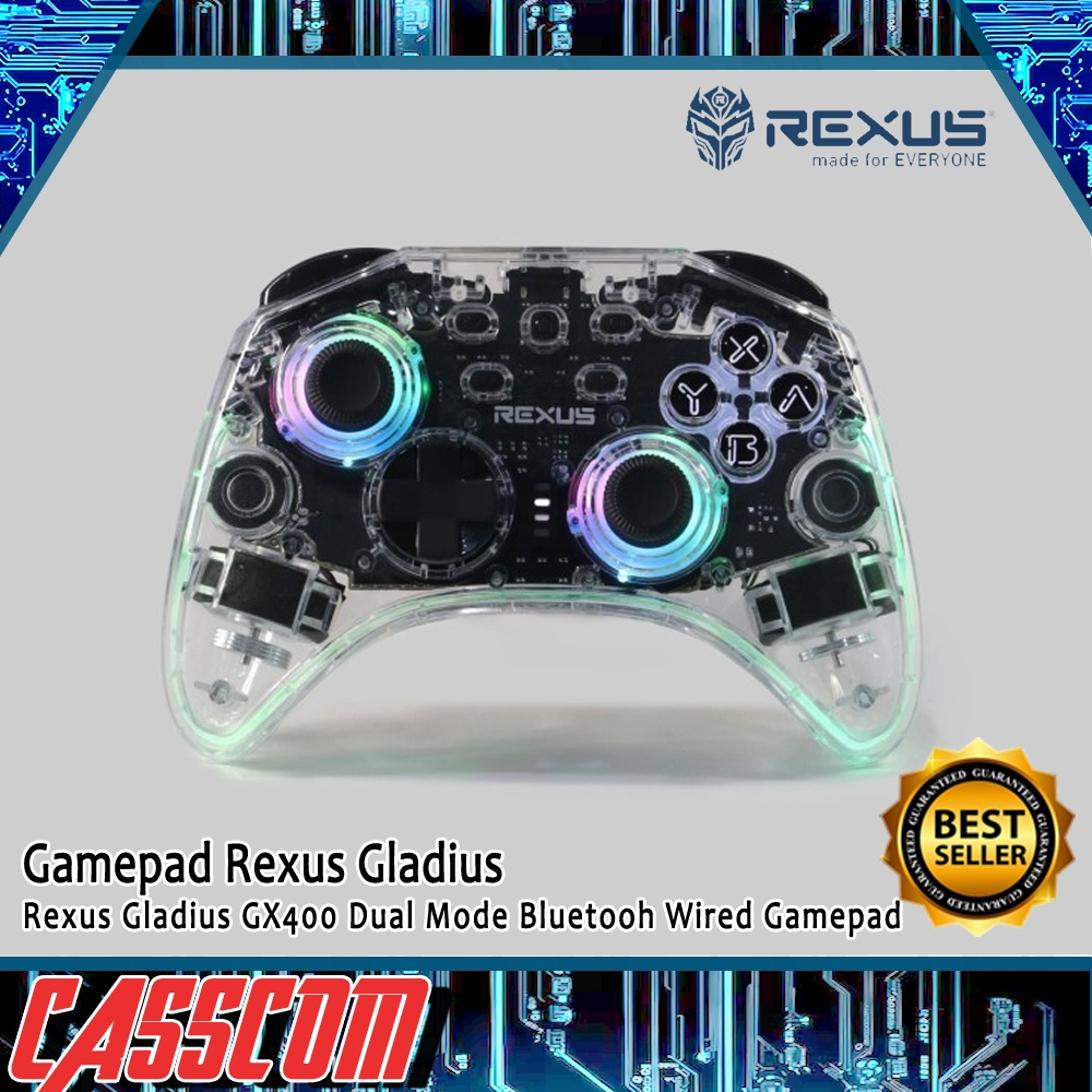 Jual Rexus Gladius GX400 Dual Mode Bluetooh Wired Gamepad Joystick ...