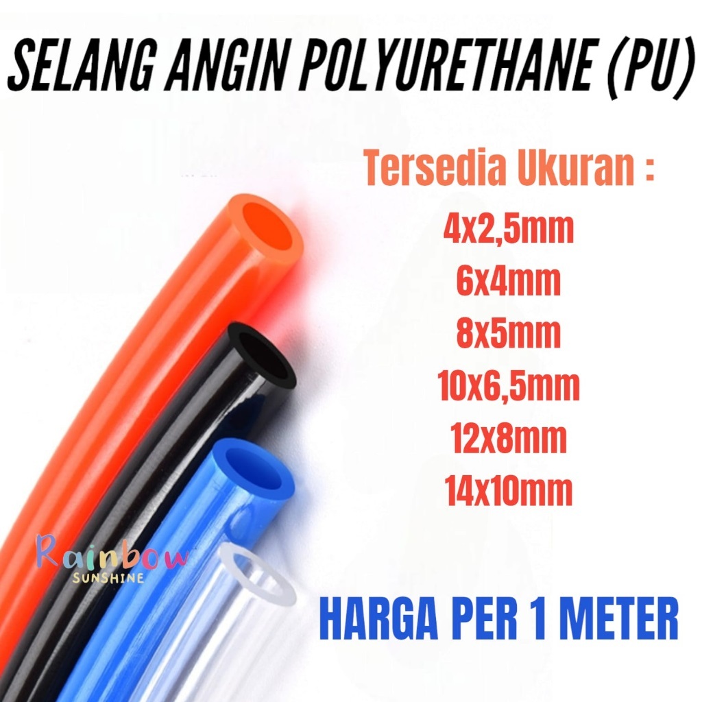 Jual SELANG ANGIN PNEUMATIC 4x2,5MM PU HOSE SELANG POLYURETHANE (PU) PER METER | Shopee Indonesia