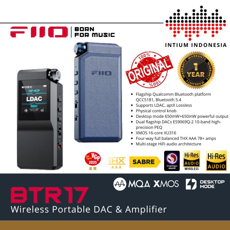 Jual FiiO BTR17 / BTR 17 / BTR-17 ES9069Qx2 Portable BT Wireless DAC and Headphone Amplifier ...