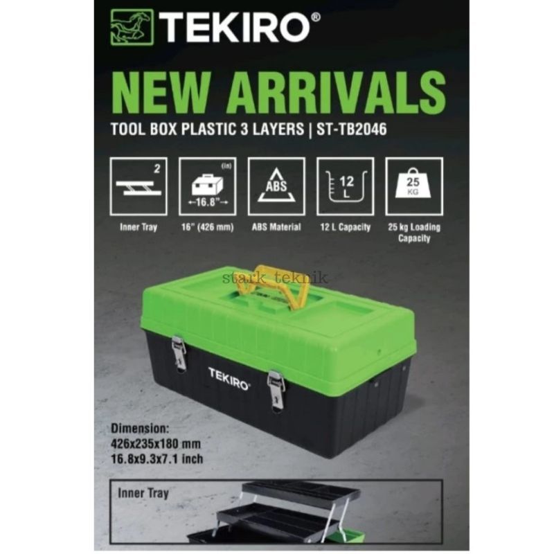 Jual Tekiro Tool box plastik 3 susun/Tool box plastik ST-TB 2046 | Shopee Indonesia
