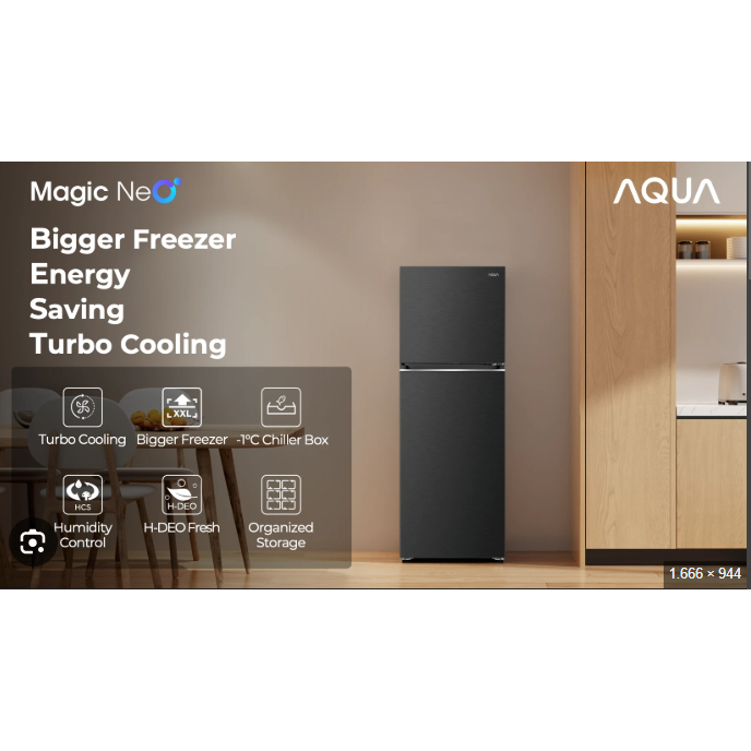 Jual KULKAS 2 PINTU AQUA 285 CBP (DG / LS) (225L) NEW MODEL | Shopee ...