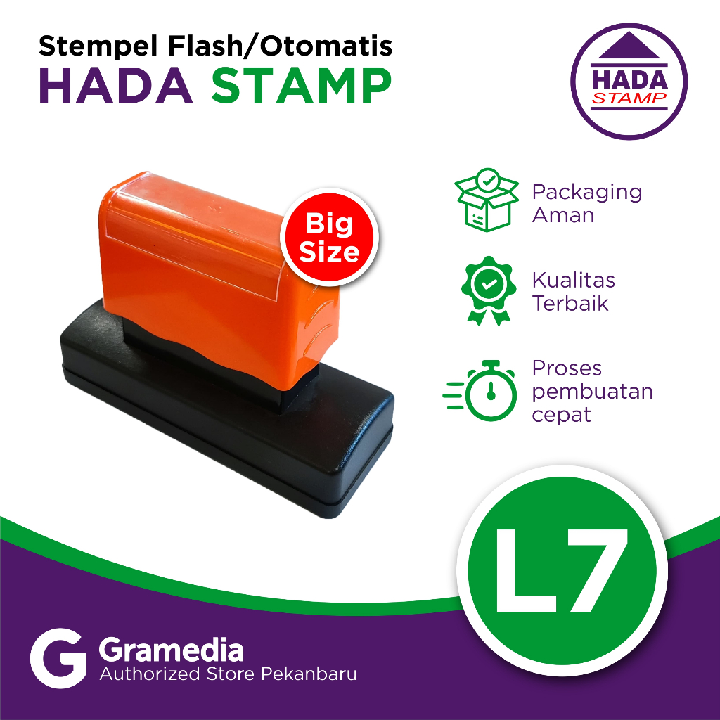 Jual Gramedia - Stempel Flash/Otomatis Hada Stamp L7 | Shopee Indonesia