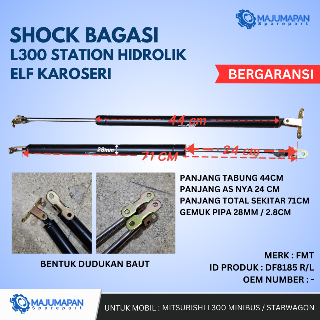 Jual (BERGARANSI) SHOCK BAGASI L300 STATION HIDROLIK ELF KAROSERI 70CM ...