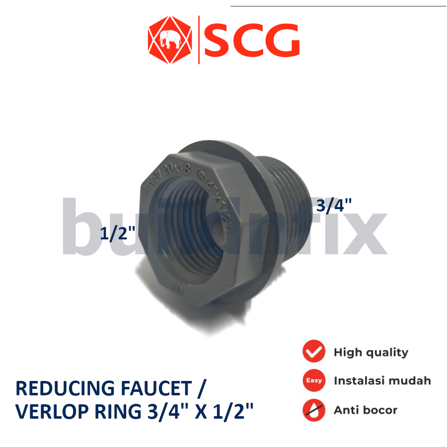 Jual SCG VLOK RING / VERLOP REDUCING FAUCET PVC 3/4" X 1/2" AW | Shopee ...