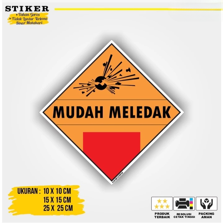 Jual Stiker Label B3 Hazmat Mudah Meledak Simbol Label K3 Limbah ...