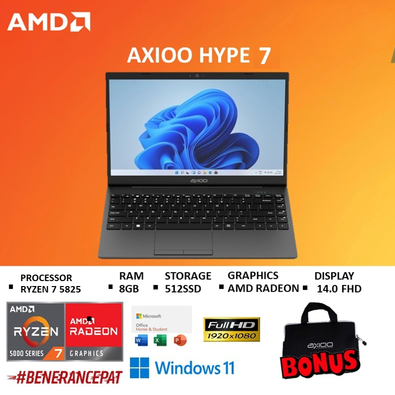 Jual AXIOO HYPE 7 RYZEN 7 5825 8GB 512GB W11PRO/DOS 14.0FHD GRY ...