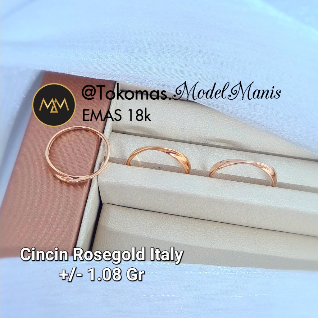 Jual Cincin Stack Ring Twist Italy AU Rosegold 750 kadar 18k | Shopee ...