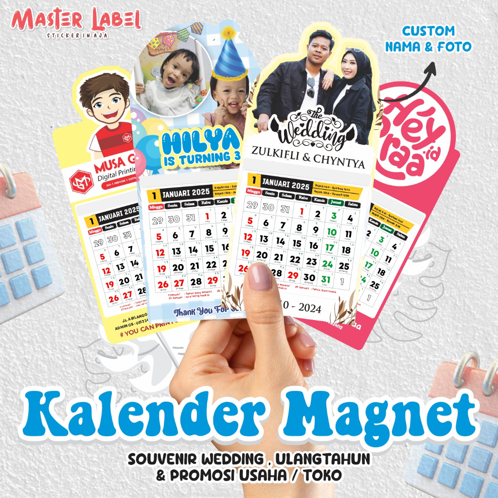 Jual KALENDER MAGNET SOUVENIR ULANGTAHUN WEDDING PERNIKAHAN SOUVENIR ...