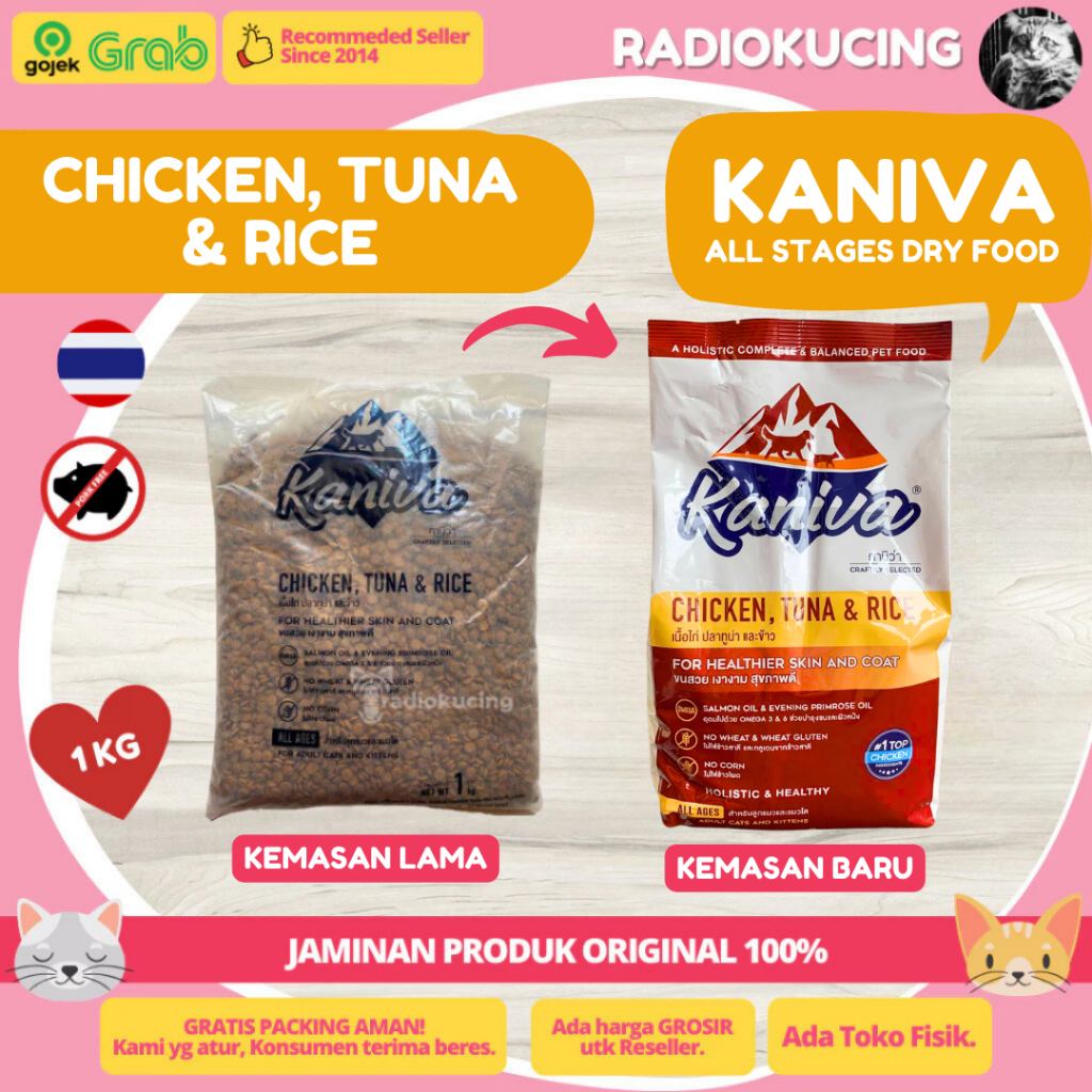 Jual KANIVA Chicken Tuna & Rice 1 Kg Makanan Kucing All Life Stages ...