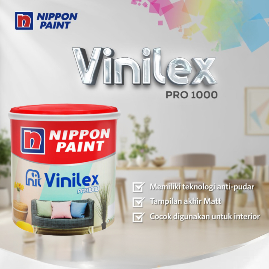 Jual [PART 2] VINILEX 4,5 KG NIPPON PAINT CAT TEMBOK INTERIOR CAT NIPPON VINILEX PRO 1000 4,5KG ...