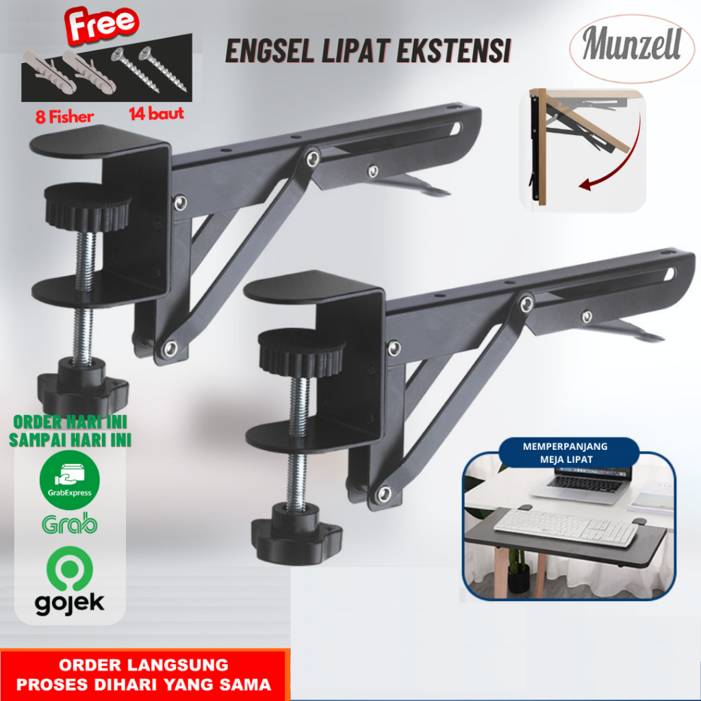 Jual Bracket Desk Extension Board Ekstension Meja Bisa Lipat Engsel ...