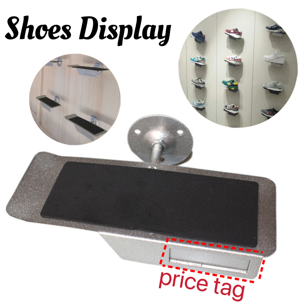 Jual Display Sepatu Melayang Rak Display Sepatu Dinding Perak Display ...