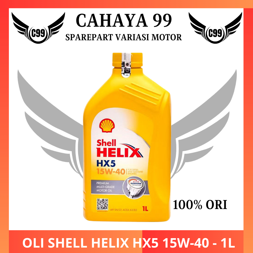 Jual C99 100% ORI Oli Shell Helix HX5 15W-40 (1L) Oli Mesin | Shopee Indonesia