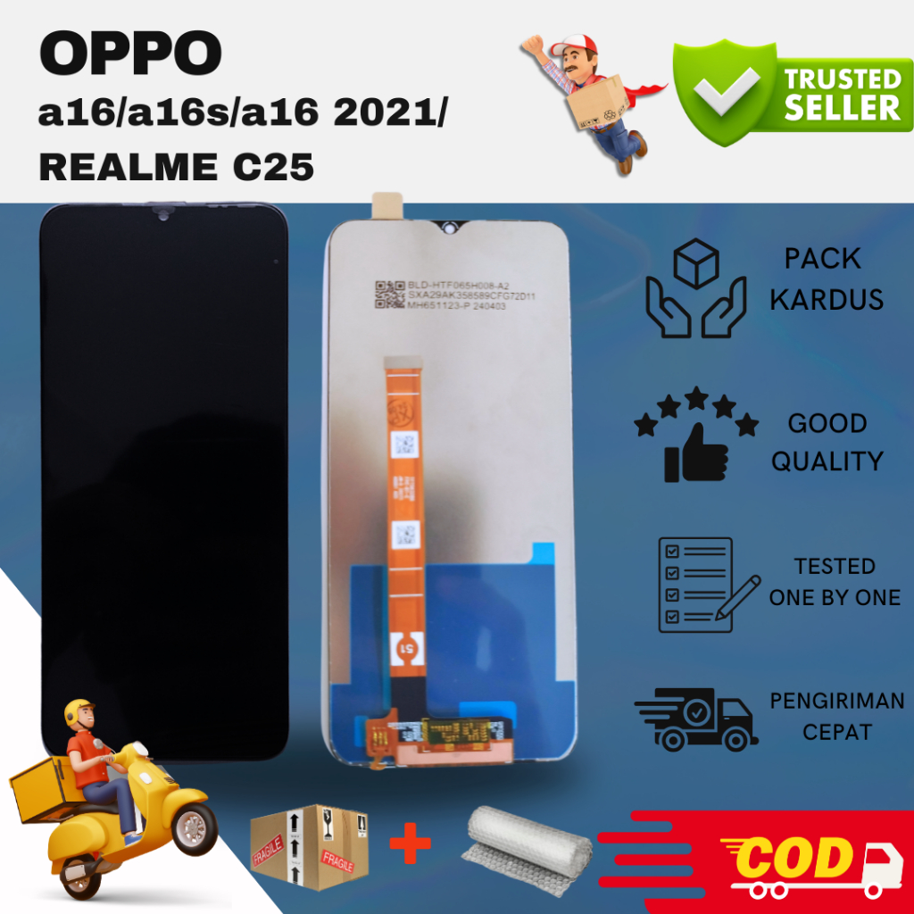 Jual LCD OPPO A16/A16S/A16 2021/REALME C25 ORIGINAL FULLSET TOUCHSCREEN ...