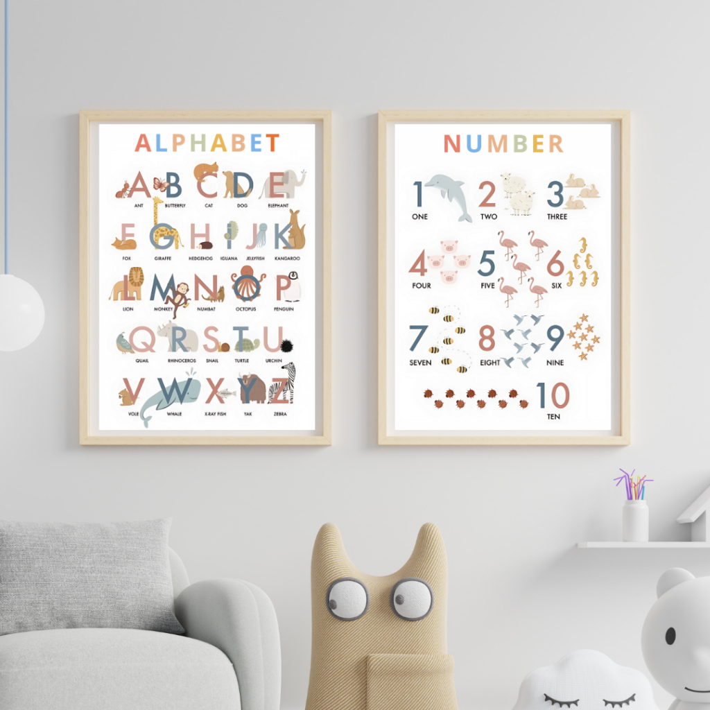 Jual Poster Edukasi Anak Premium Alphabet dan Angka Series Hewan ...