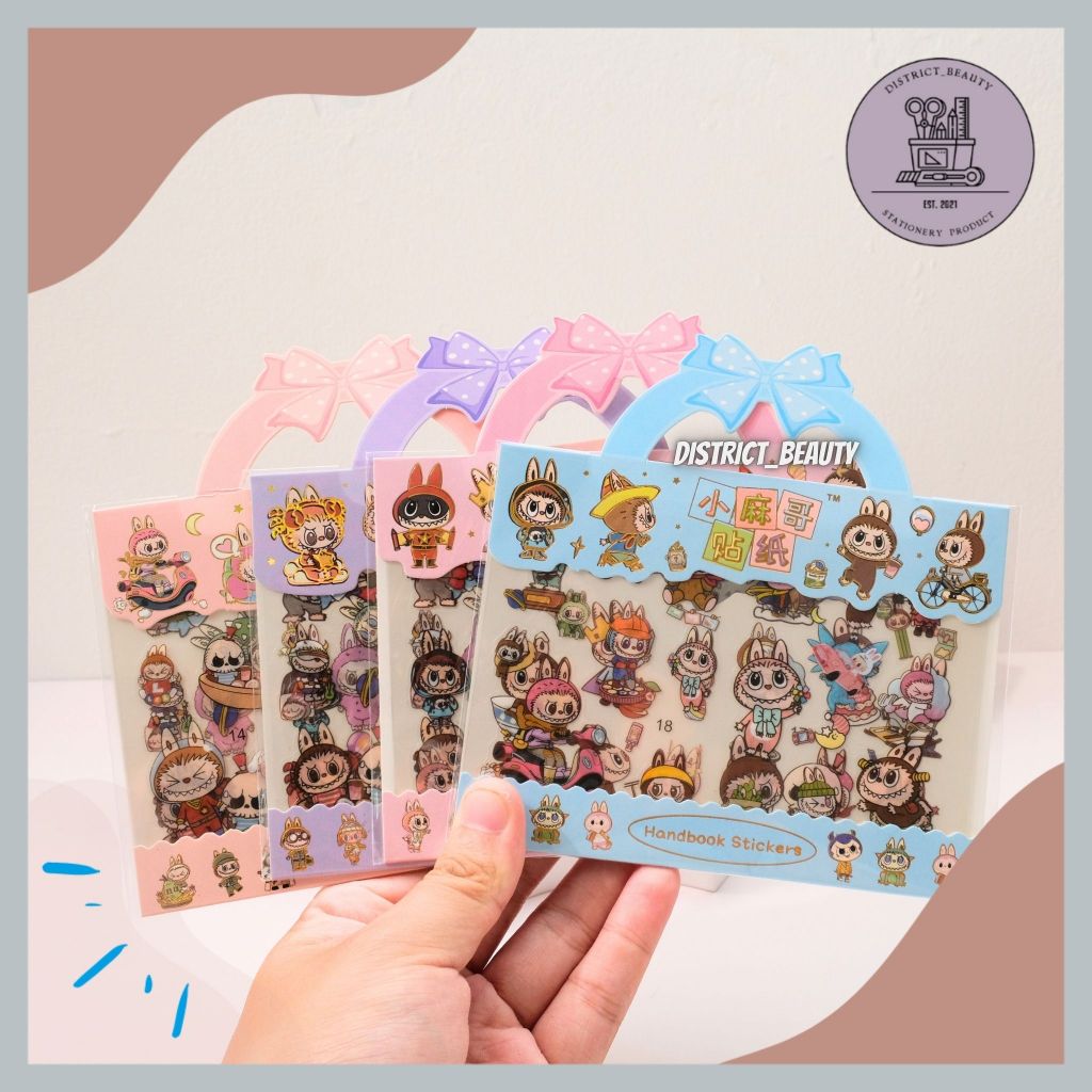 Jual STIKER 3 LEMBAR LABUBU PERSEGI PANJANG STIKER PVC ANTI AIR STIKER ...