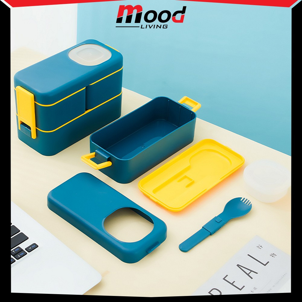 Jual Lunch Box 2 Tingkat Portable Anti Tumpah 1050ML / Rantang Makanan ...