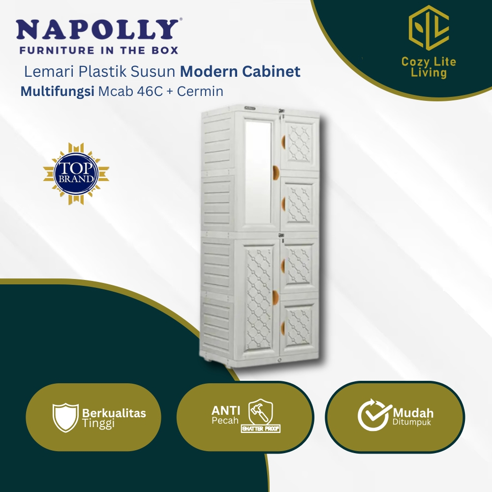 Jual Napoly Lemari Plastik Drawer Cabinet Container Anti Rayap Anti ...