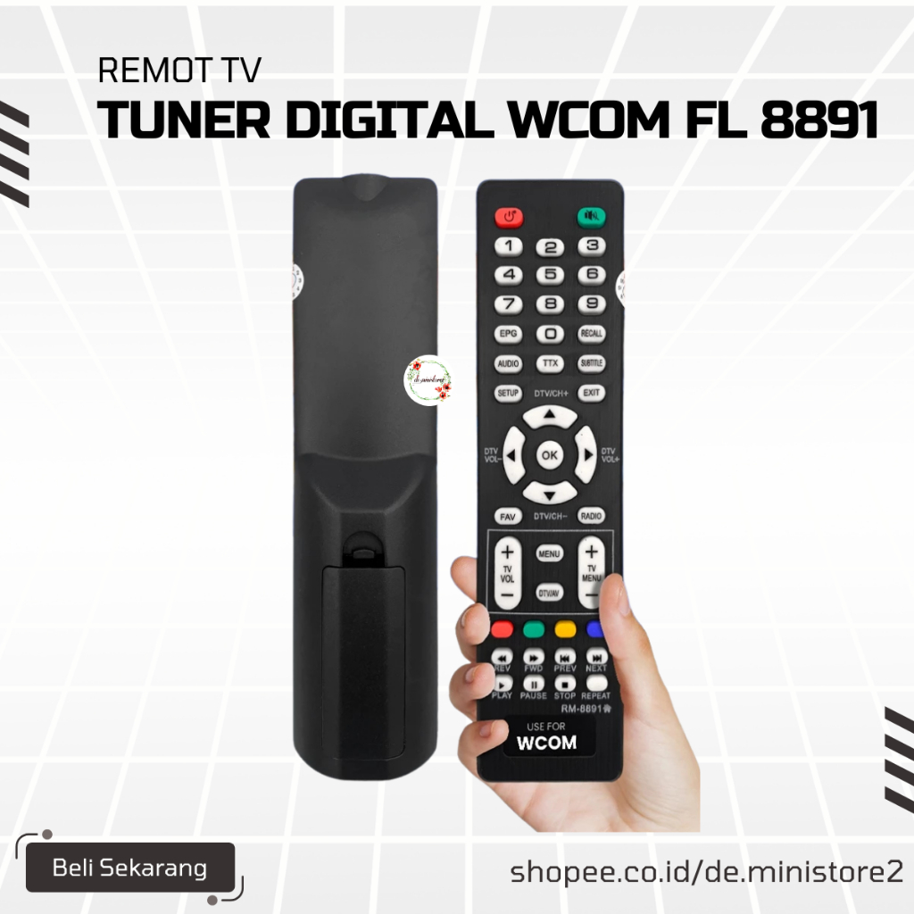 Jual Remote TV Digital Wcom Tuner Digital DVBT2 untuk Mesin TV Tabung ...