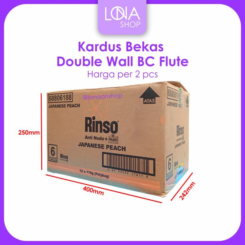 Jual Kardus Bekas Rinso Double Wall BC Flute 40x24.2x25 | Shopee Indonesia