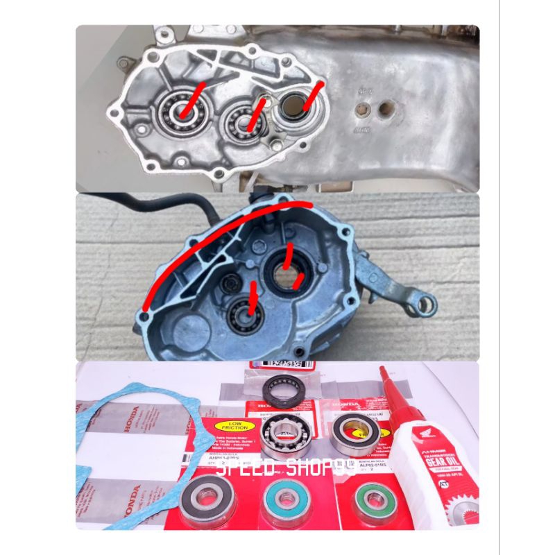 Jual Bearing rasio set 5PCS+Sil roda+Oli+Paking KOJ Genio Beat deluxe ...