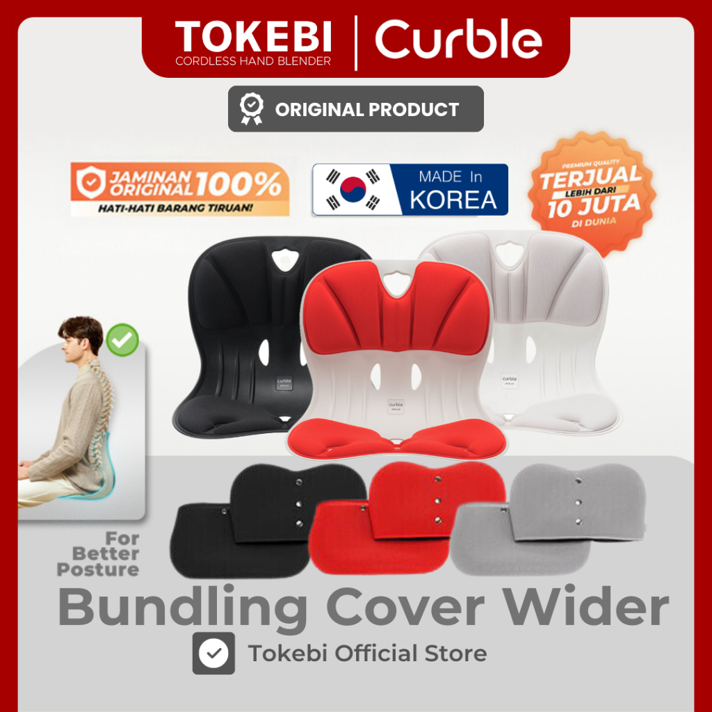 Jual Curble Posture Chair Wider - Bundling Chair & Cover | Shopee Indonesia