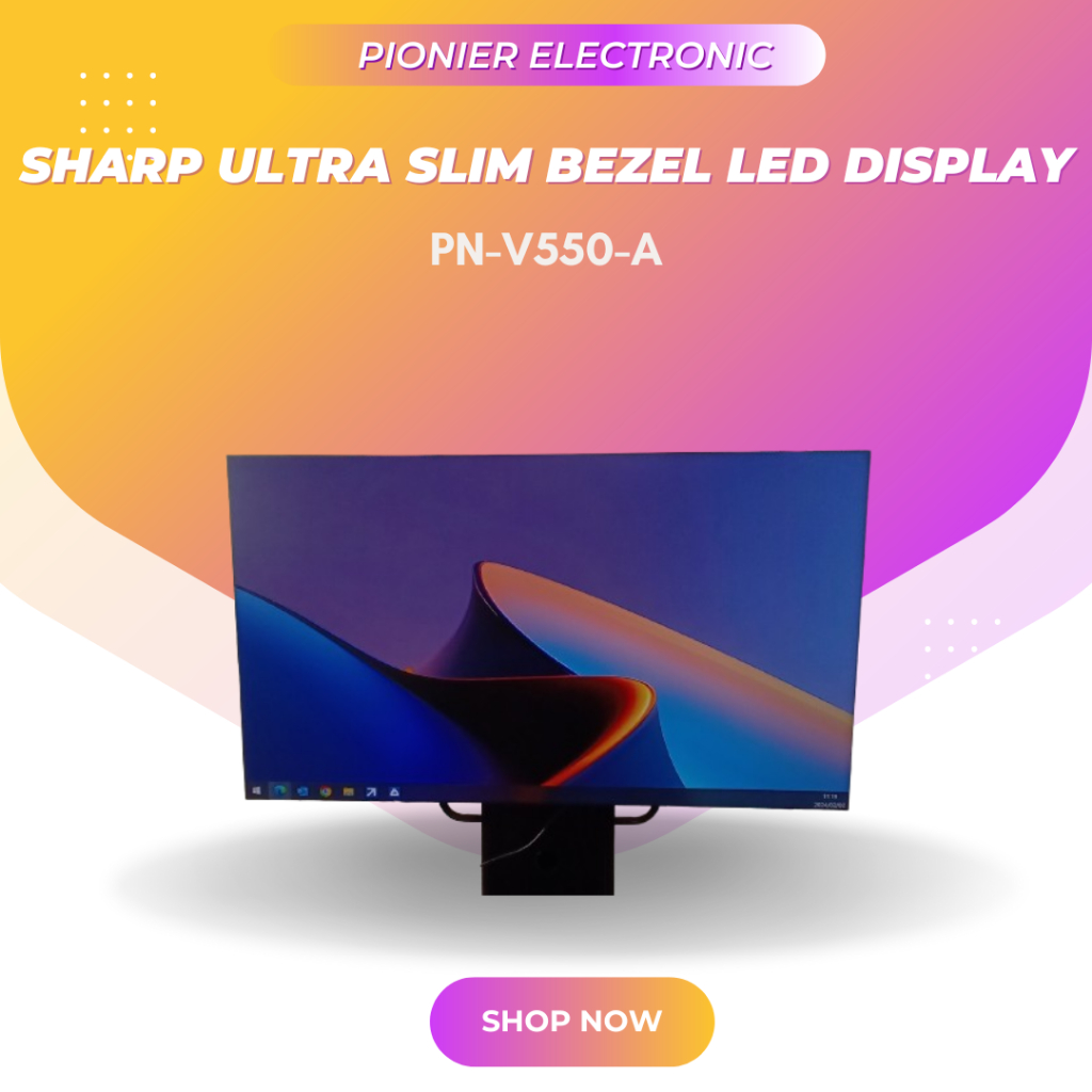 Jual [ EKS-DISPLAY ] SHARP MONITOR PN-V550-A ULTRA SLIM BEZEL LED DISPLAY | Shopee Indonesia