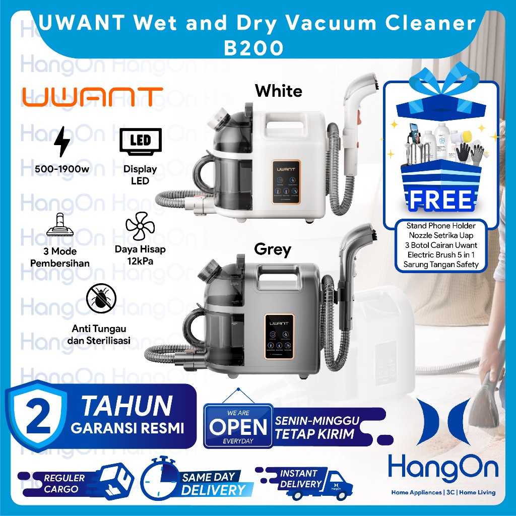 Jual UWANT B200 Wet and Dry Vacuum Cleaner and Steamer Setrika Uap ...