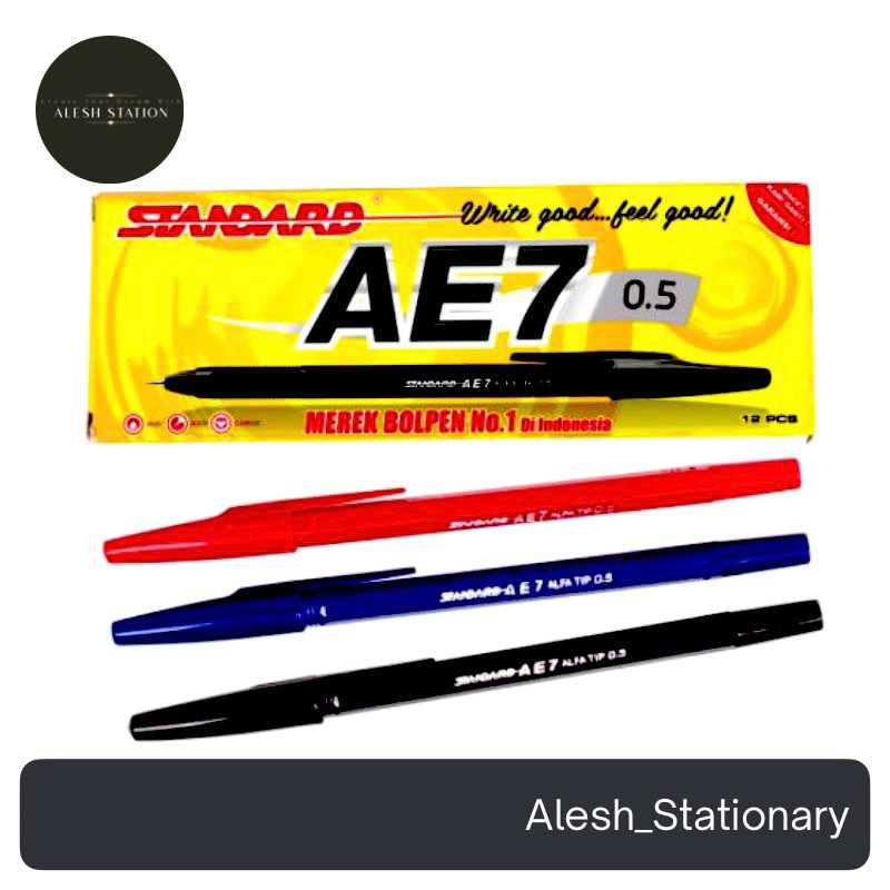 Jual Pulpen Standard AE7 / Ballpoint Standard AE-7 (Per Pack) | Shopee Indonesia