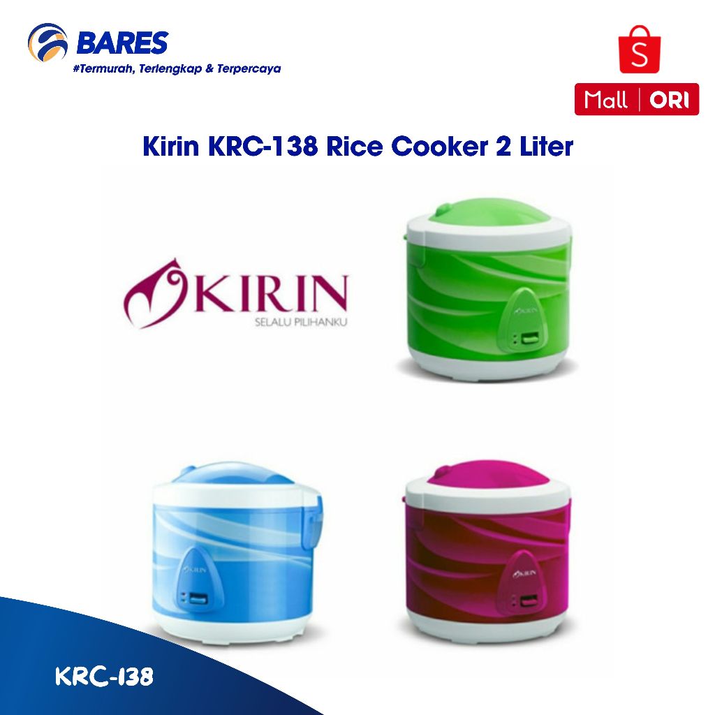 Jual Kirin KRC-138 Rice Cooker 2 Liter | Shopee Indonesia
