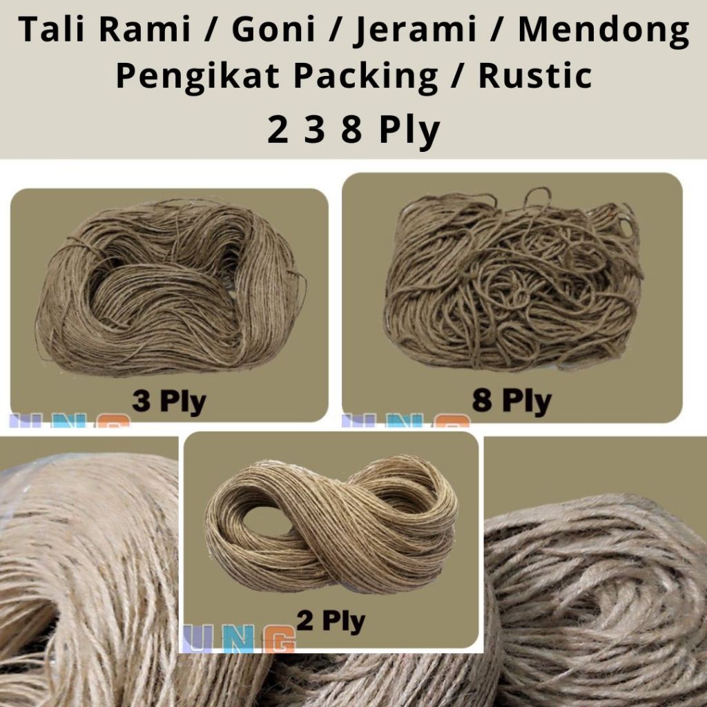 Jual Tali Rami 2 3 8 ply 500gram Goni / Jerami / Mendong / Pengikat ...