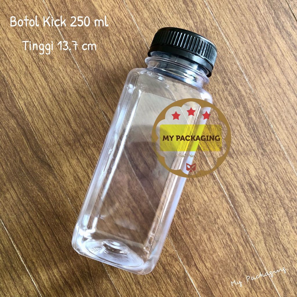 Jual Botol plastik Kick 250ml TEBAL + Tutup (10 botol) | Shopee Indonesia