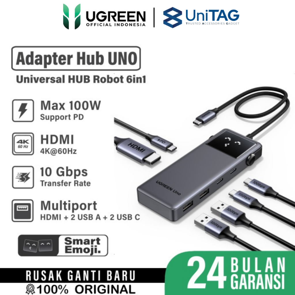 Jual UGREEN Uno Adapter HUB USB Type C Robot 6 in 1 For Macbook iPad ...