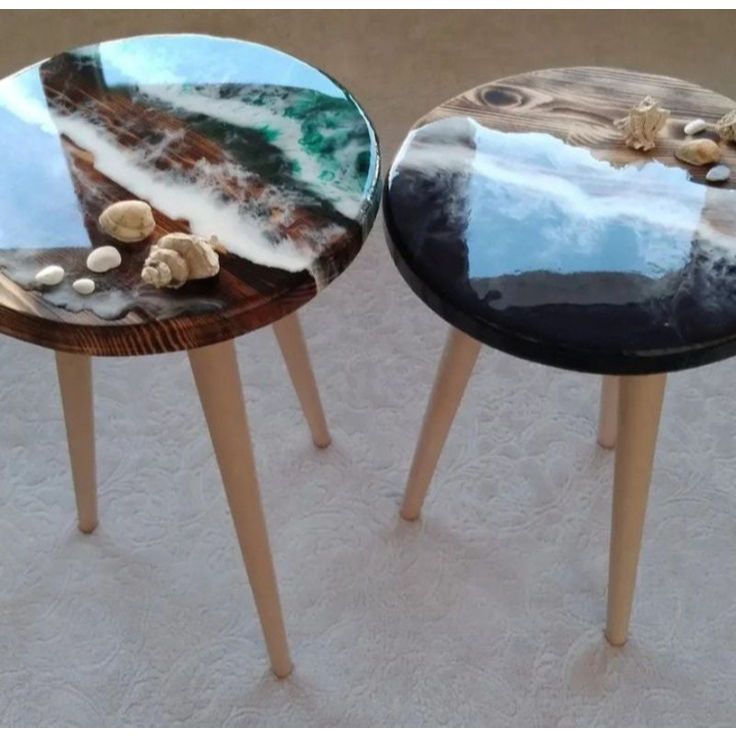 Jual meja resin minimalis/meja ruang tamu/meja kayu kombinasi resin ...