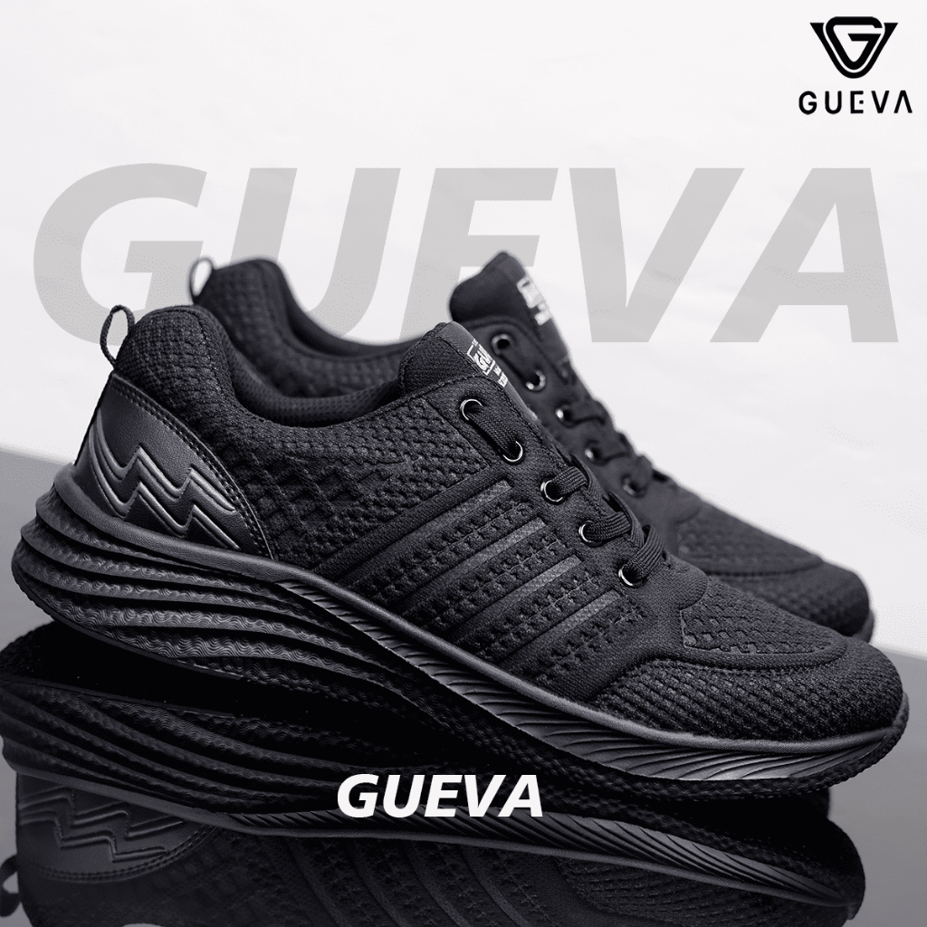 Jual GUEVA 062 Sepatu Sekolah Hitam Polos SMP SMA SMK KULIAH Lari Hitam ...